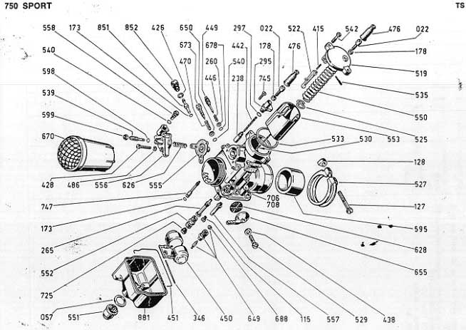1972-74 750GT and 750 Sport - Parts Manual