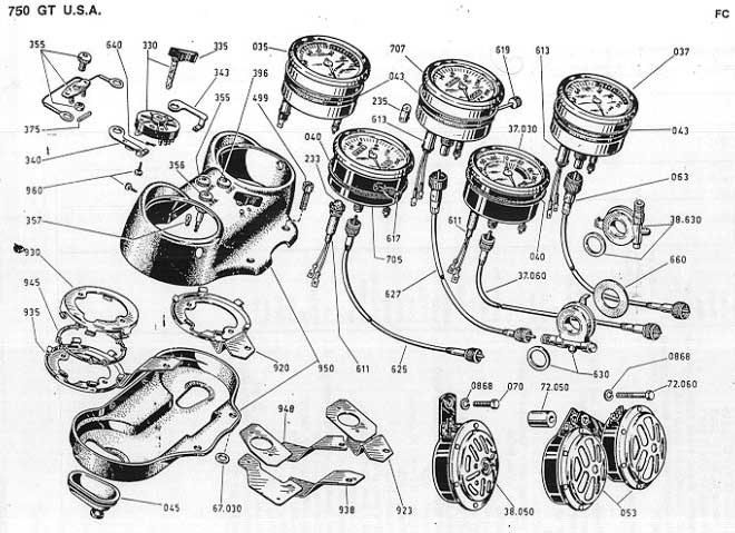 1972-74 750GT and 750 Sport - Parts Manual