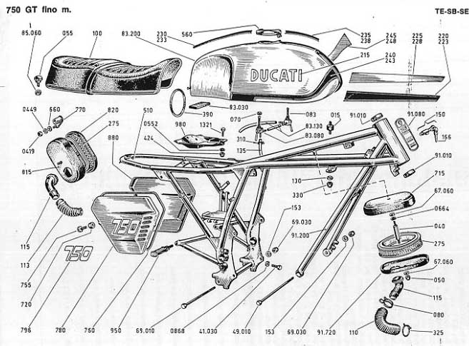 1972-74 750GT and 750 Sport - Parts Manual